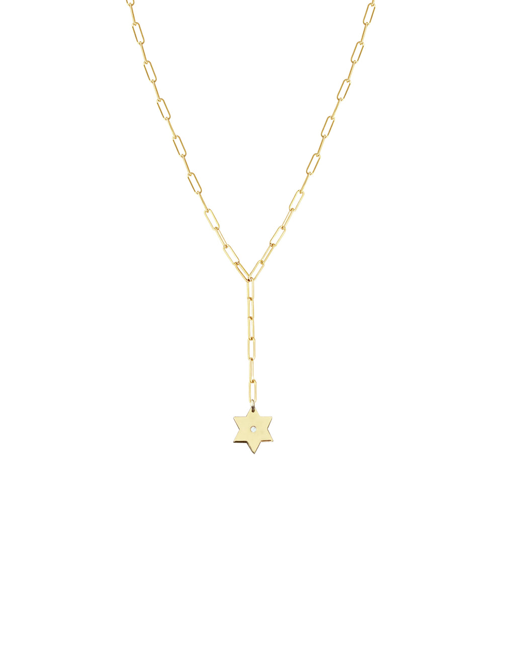 Magen David Paperclip Lariat – Miriam Merenfeld Jewelry